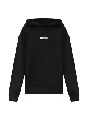 MAISON MARGIELA Logo-patch Drawstring Hoodie - Black