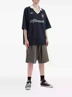AFTERMATHS Logo-embroidered V-neck Top