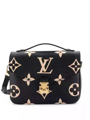 LOUIS VUITTON Pochette Metis Monogram Empreinte Giant Crossbody Bag - Black