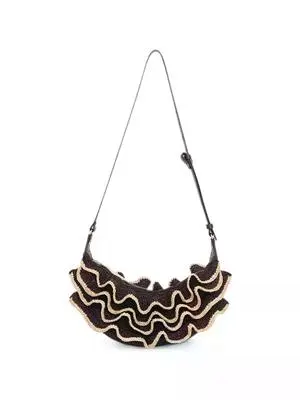 Zimmermann Goldentime Ruffled Shoulder Bag - Brown