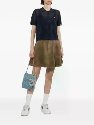 AAPE BY *A BATHING APE Apee™ A Bathing Ape® Heart-motif Open-knit Polo Shirt