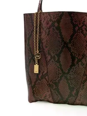 Chloé Medium Spin Python-effect Tote Bag