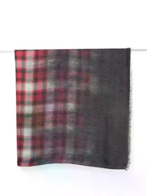 Pinko Check-pattern Frayed Scarf - Grey