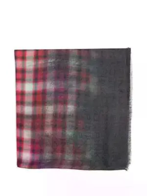 Pinko Check-pattern Frayed Scarf - Grey
