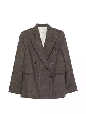 ALYSI Double-breasted Peaked-lapels Blazer - Brown