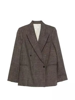 ALYSI Double-breasted Peaked-lapels Blazer - Brown
