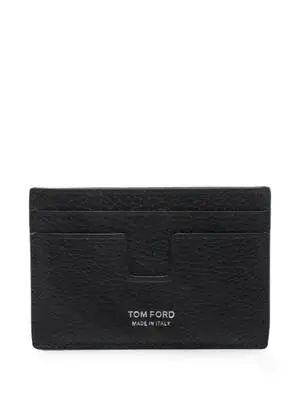 TOM FORD T-line Grained Leather Card Holder - Black