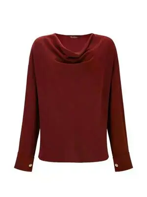 Max Mara Cowl-neck Long-sleeve Blouse - Red