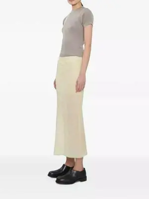 RIER Bias-cut Wool-gauze Midi Skirt - Yellow
