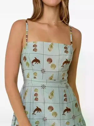 PALM. NOOSA Seashell-print Tiered Dress