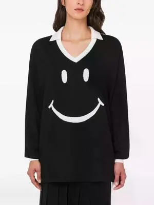 Moschino X Smiley Intarsia-knit Sweater