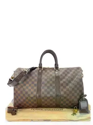 LOUIS VUITTON 2009 Keepall Bandoulière 45 Damier Ébène Bag - Brown