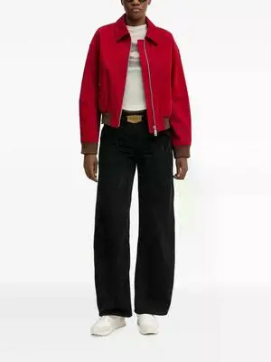 Miss Sixty Bow-embroidered Ribbed-trim Cropped Jacket