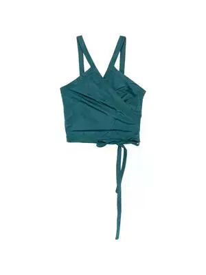 Liviana Conti V-neck Cropped Top - Green