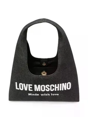 Moschino Logo-appliqué Denim Shoulder Bag