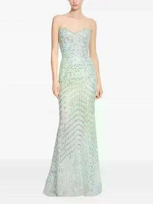 Elie Saab Sequin-embroidered Strapless Maxi Dress
