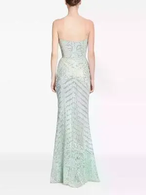 Elie Saab Sequin-embroidered Strapless Maxi Dress