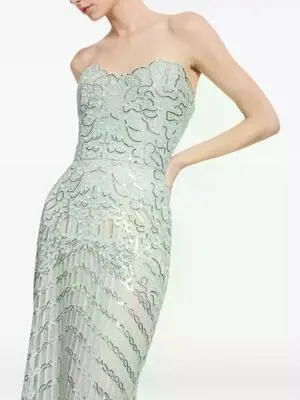 Elie Saab Sequin-embroidered Strapless Maxi Dress