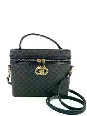 Celine 1990-2000s Macadam Vanity Shoulder Bag - Black