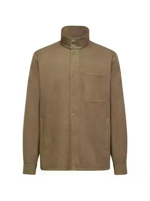 Moncler Leather Logo Cotton Jacket - Green