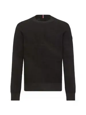 Moncler Crew Neck Cotton Sweater - Black