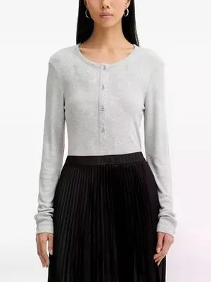 Munthe Grace Ribbed-knit Long-sleeved T-shirt - Grey