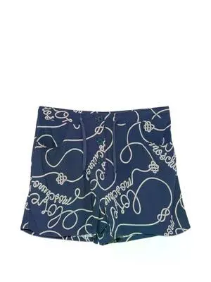Moschino Rope-print Drawstring Shorts - Blue