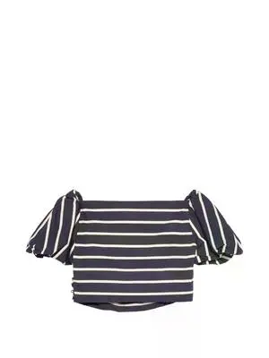 Liviana Conti Striped Puff-sleeve Top