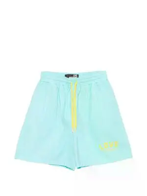 Moschino Logo-print Pinstripe-pattern Shorts - Blue