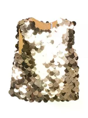 Liviana Conti Sequin-embellished Sleeveless Top - Gold