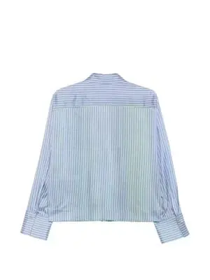 ALYSI Striped Chest-pocket Shirt - Blue