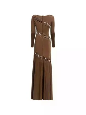 Elie Saab Cut-out Long-sleeve Dress