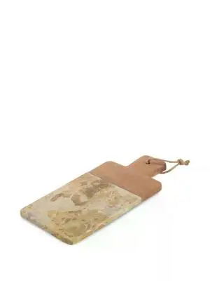 J-LINE Marble Wood-panelled Serving Board - Neutrals