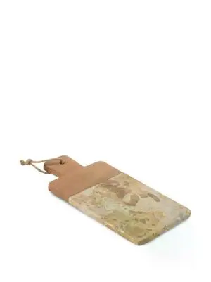 J-LINE Marble Wood-panelled Serving Board