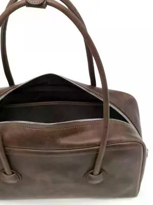 MARGESHERWOOD Logo-embossed Leather Tote Bag