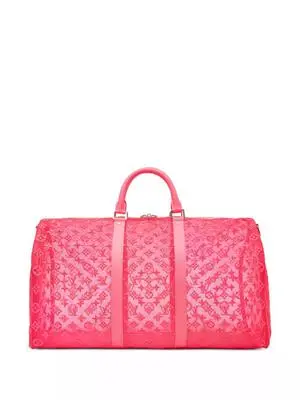 LOUIS VUITTON X Virgil Abloh Collection 50 Keepall Bandoulière Mesh Holdall - Pink