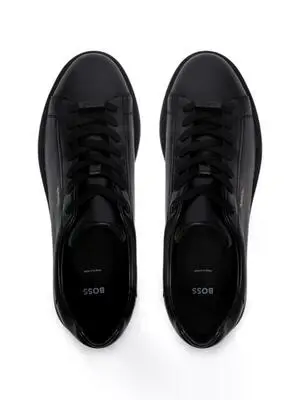 BOSS Logo-print Leather Sneakers