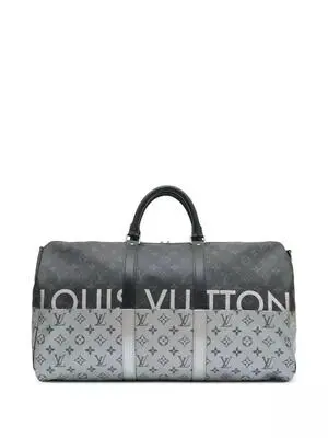 LOUIS VUITTON 50 Eclipse Monogram Keepall Bandouliere Bag