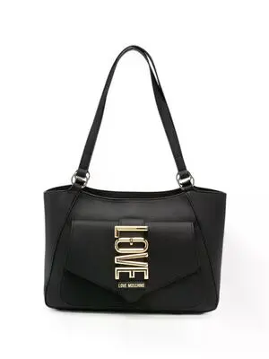 Moschino Logo-plaque Shoulder Bag - Black