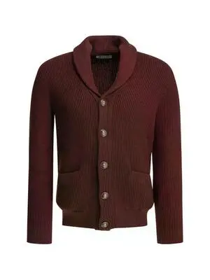 Brunello Cucinelli Shawl-collar Ribbed-knit Cardigan