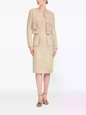 Elie Saab Python-print Tweed Jacket