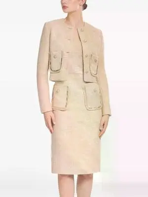 Elie Saab Python-print Tweed Jacket
