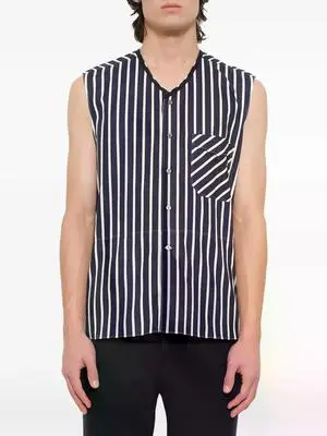 LANVIN Striped V-neck Shirt