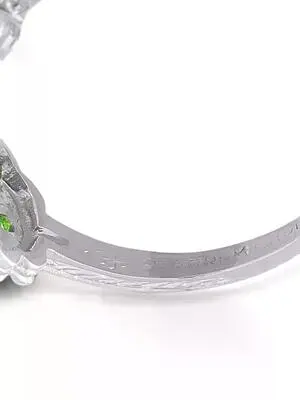 LB EXCLUSIVE Platinum Art Deco Diamond And Demantoid Ring