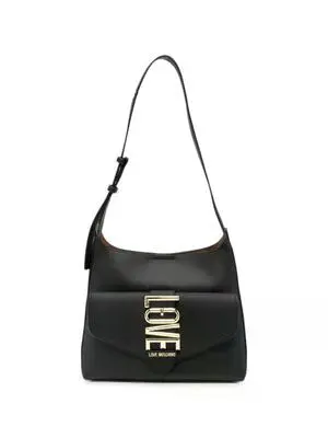 Moschino Logo-plaque Shoulder Bag - Black