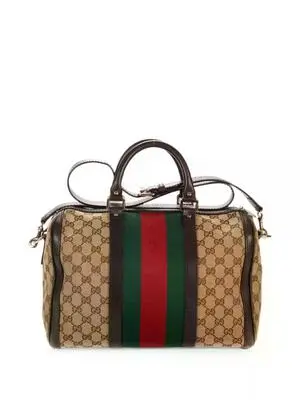 Gucci Gg Supreme Web Stripe Tote Bag