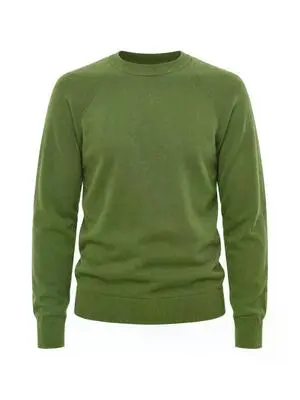 PAOLO PECORA Crew-neck Raglan-sleeve Sweater - Green