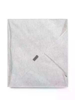 Brunello Cucinelli Monili-embroidered Cashmere Scarf - Grey
