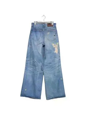 MASU Distressed Wide-leg Jeans