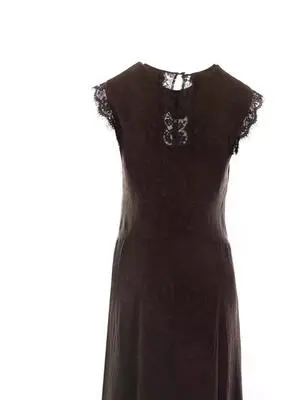 Pinko Lace-trimmed Floral Jacquard Maxi Dress - Brown